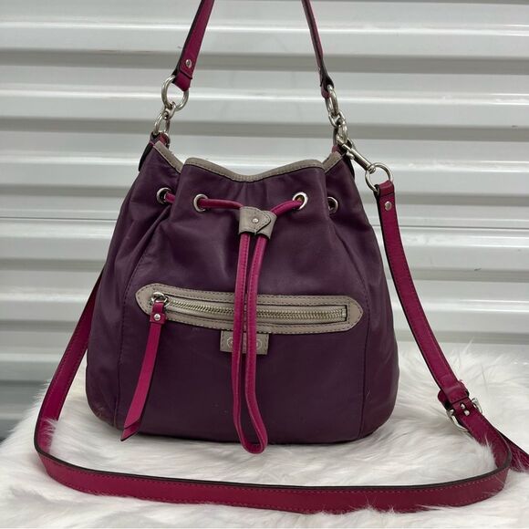 Coach | Bags | Coach Park Drawstring Color Block Bucket Bag Crossbody ...